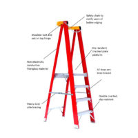 (CAP) Fiberglass A Type Platform Ladder - GS Industries